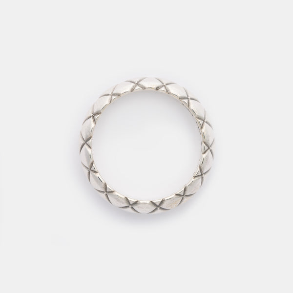 Quilted Band Ring in Silver