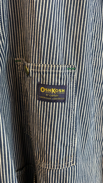 1970's OshKosh Liberty Strip Chore Coat in Blue